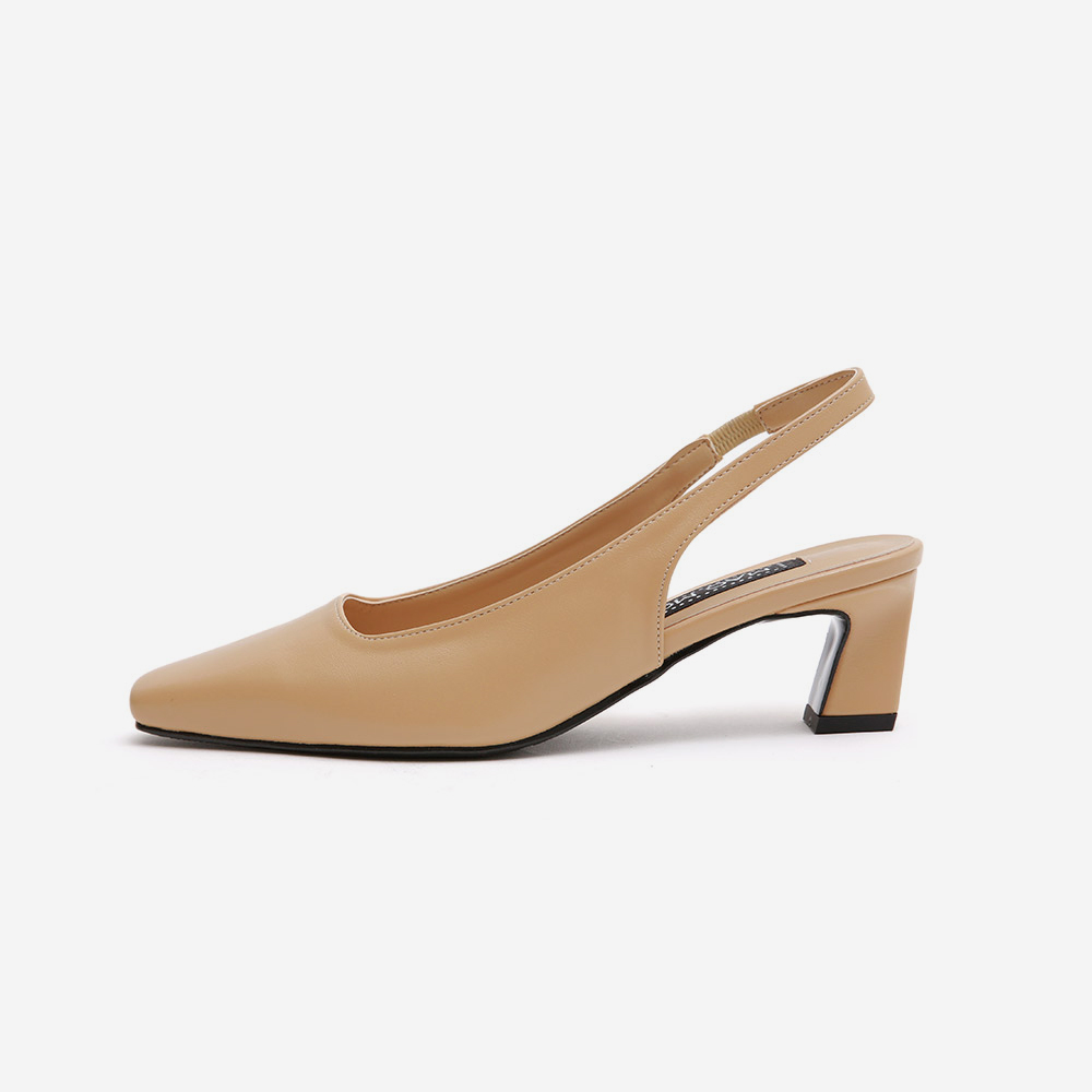 Runa Beige 슬림 실루엣 스타일리쉬 슬링백 데일리 슈즈 5cm Runa Beige - 마크모크