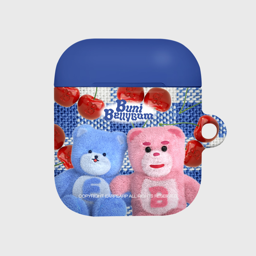 [어프어프X벨리곰]벨리곰 체리 패턴-블루(에어팟-하드) [EARPEARP X BELLYGOM]BB GOM CHERRY ...