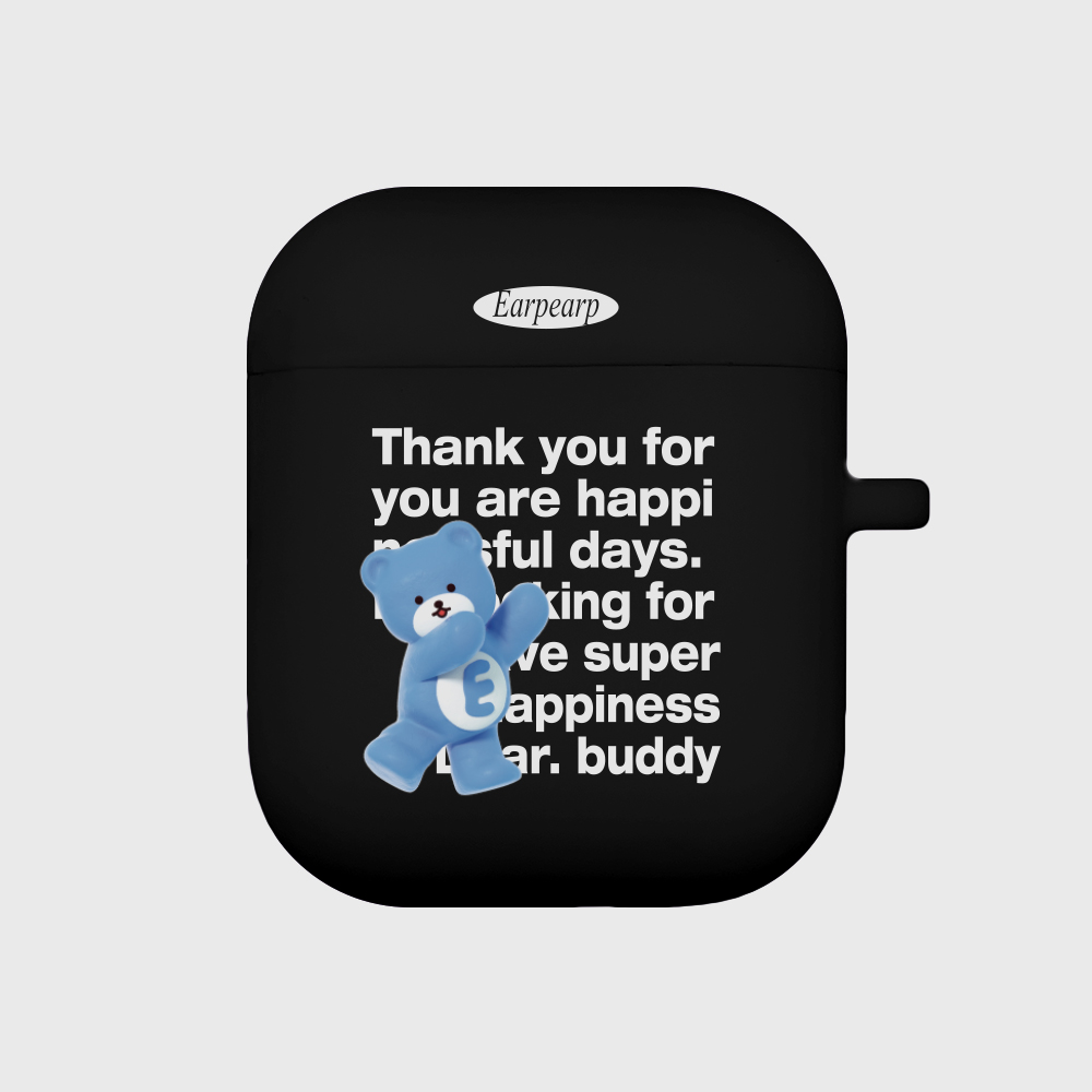 타이포 클레이 부니-블랙(에어팟-컬러젤리) TYPO CLAYEY BUNI-BLACK(AIRPODS-COLOR JELLY) - 어프어프