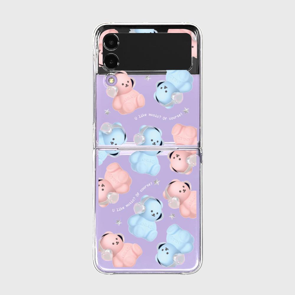 헤드셋 코비 패턴(Z플립-클리어하드) HEADSET COVY PATTERN(ZFLIP CLEAR HARD CASE) - 어프어프