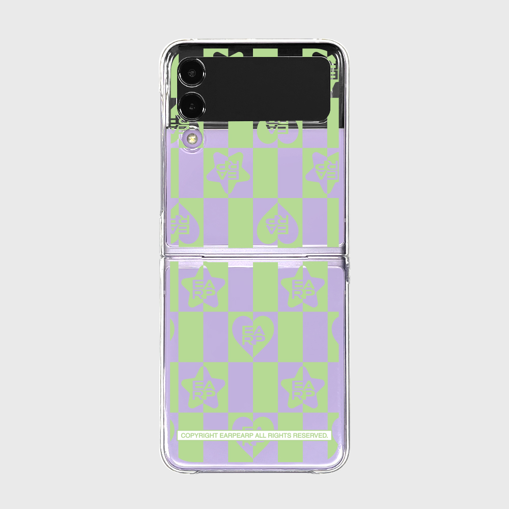 어프 체크 패턴(Z플립-클리어하드) EARP CHECK PATTERN(ZFLIP CLEAR HARD CASE) - 어프어프