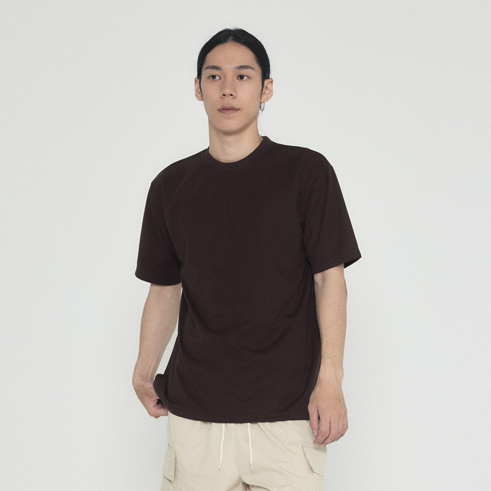 베이직 무지 반팔티셔츠 (브라운) BASIC MUJI SHORT SLEEVE (BROWN) - 아날로그무드