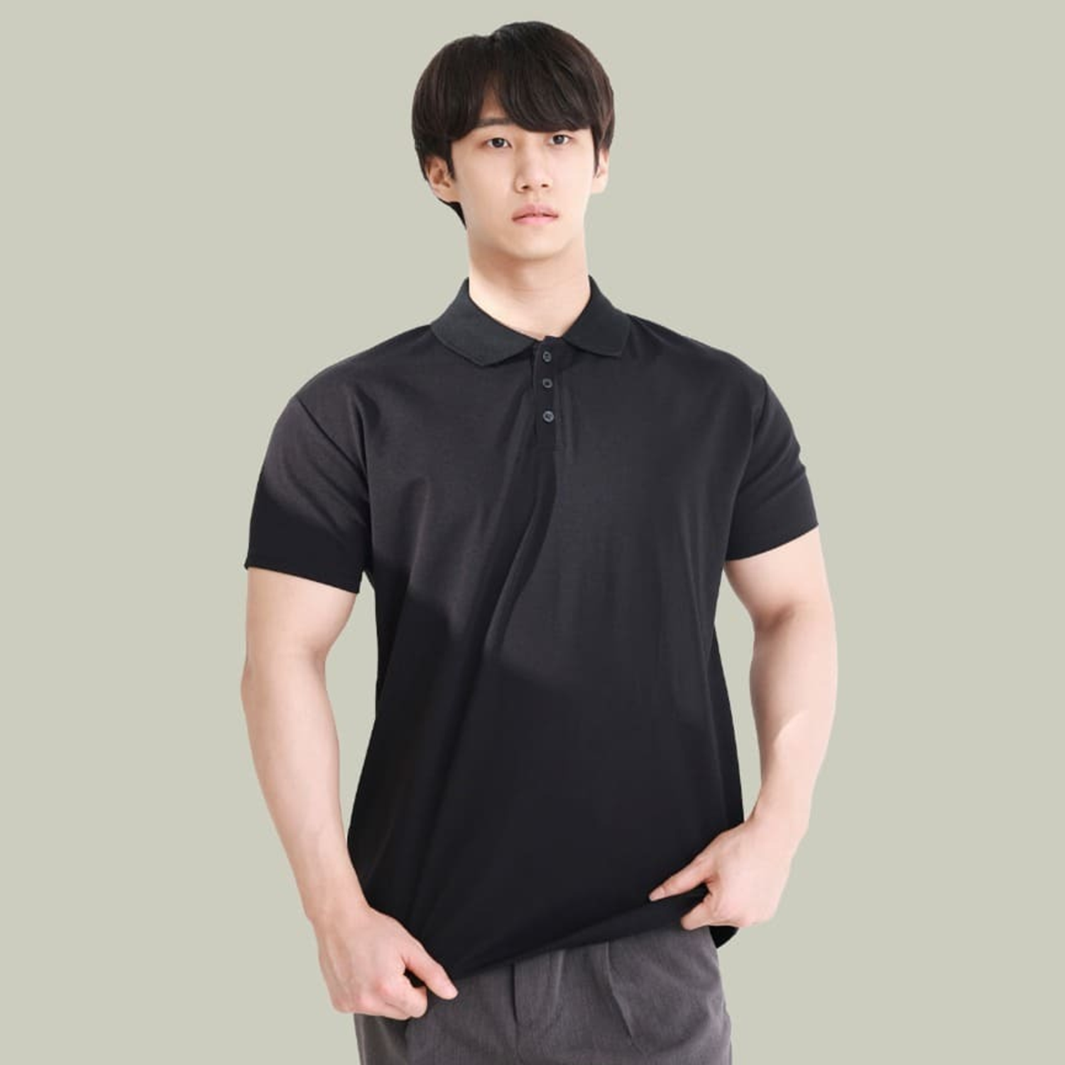 짐브로 컴팩트 머슬핏 카라 반팔 GBRO COMPACT MUSCLE FIT COLLAR NECK T SHIRTS - 짐브로