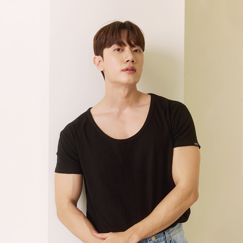 짐브로 빈티지 U넥 머슬핏 반팔 GBRO VINTAGE U NECK MUSCLE FIT T SHIRTS - 짐브로