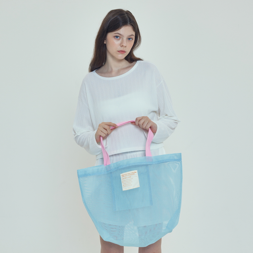 투 컬러 매쉬 멀티 백 (블루/핑크) TWO COLOR MESH MULTI BAG (BLUE/PINK) - 로아드로아