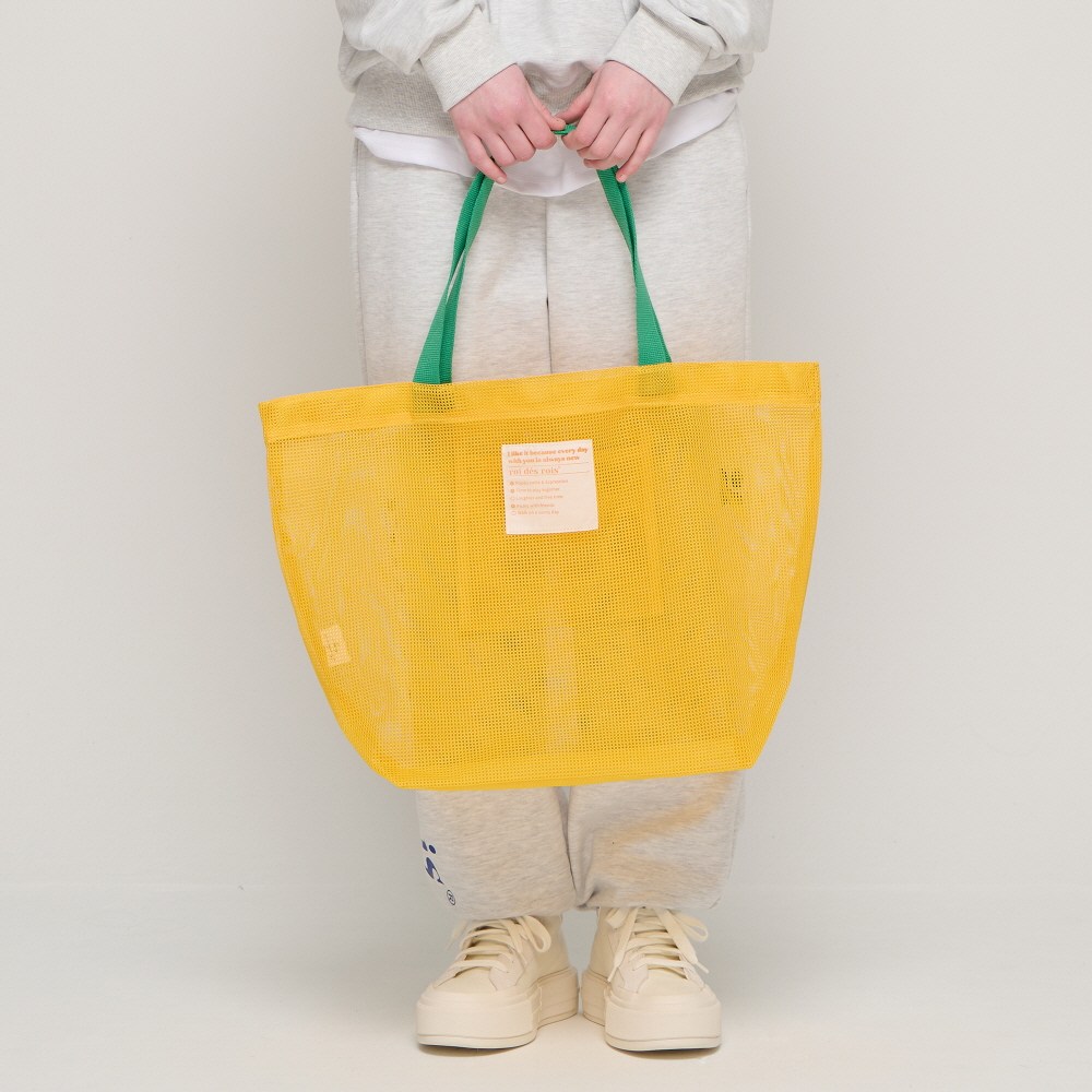 투 컬러 매쉬 멀티 백 (옐로우/그린) TWO COLOR MESH MULTI BAG (YELLOW/GREEN) - 로아드로아