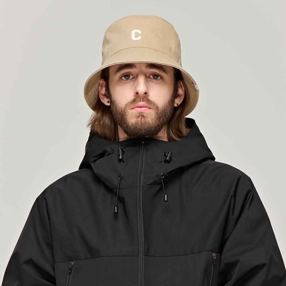 CB LOGO ROUND BUCKET HAT (BEIGE) CB LOGO ROUND BUCKET HAT (BEIGE) - 카고브로스