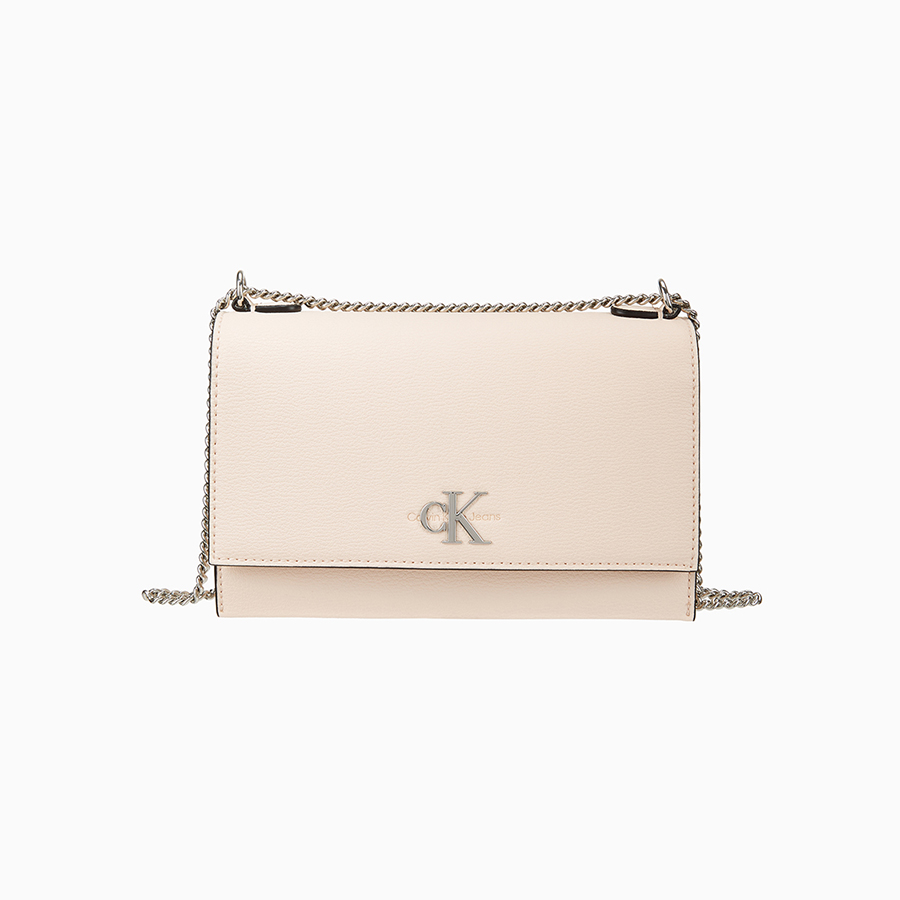 [CK ACC] 여성 CKJ 미니멀 모노그램 플랩 체인 숄더백 핑크아이보리 DH2806 MTR DH2806 MTR - 캘빈클라인 진