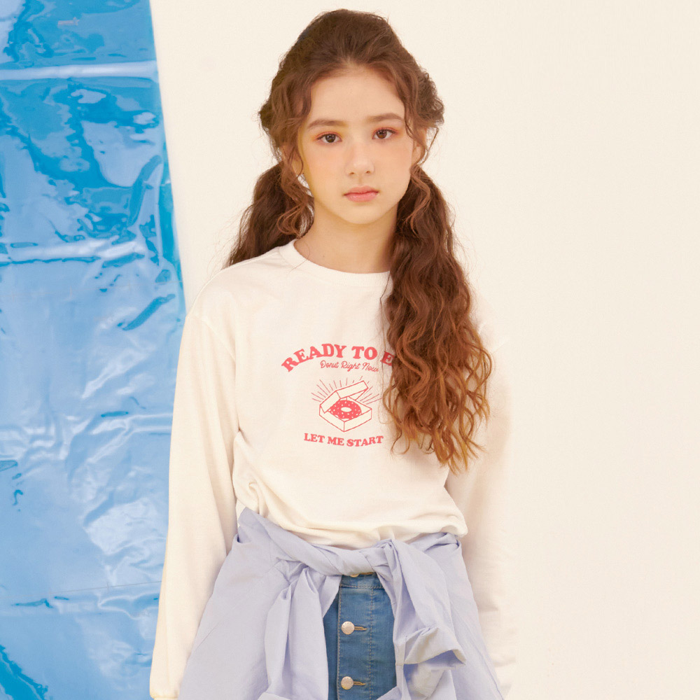 [2color]여아 일러스트 라운드 긴팔티셔츠 [2color]Girl's Illustration Round Long Sleeve T-Shirt - 오션스카이