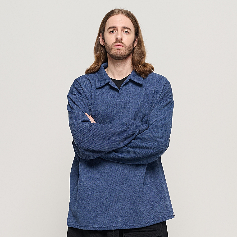 CB COLLAR OVER KNIT (NAVY) CB COLLAR OVER KNIT (NAVY) - 카고브로스