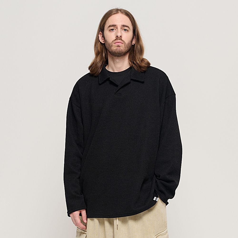 CB COLLAR OVER KNIT (BLACK) CB COLLAR OVER KNIT (BLACK) - 카고브로스