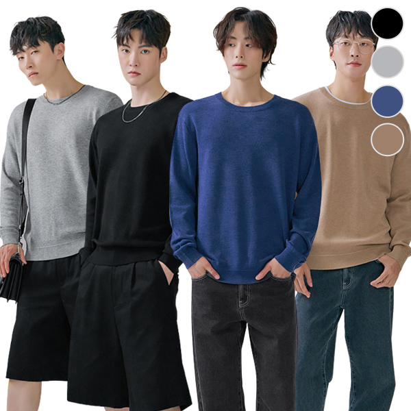 BASIC 라운드넥 NEAT/4Color BASIC Round Neck NEAT/4Color - 체이스컬트