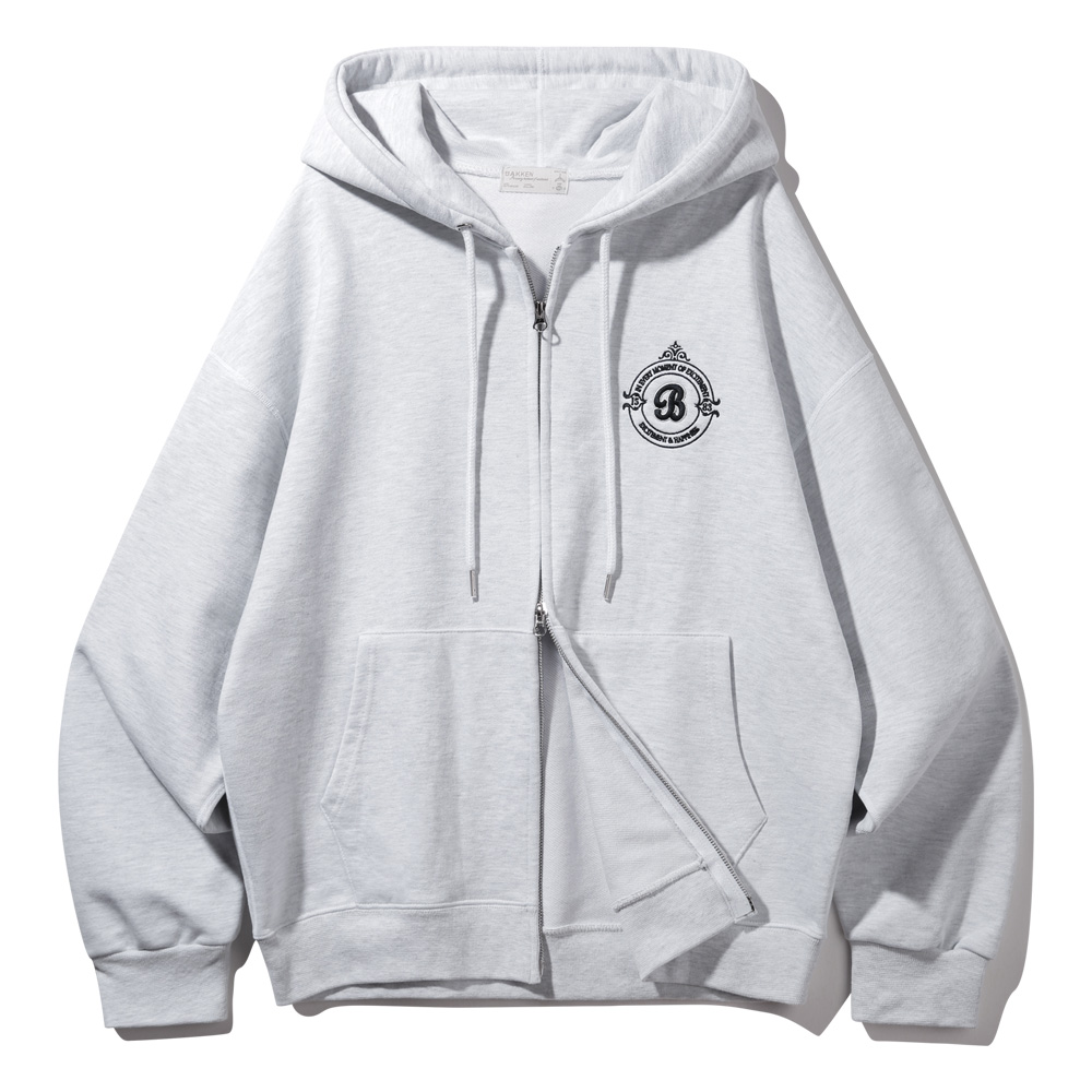 바켄 SIGNATURE B 후드 집업 BK76902_멜란지화이트 Bakken SIGNATURE B Hoodid zip-up ...