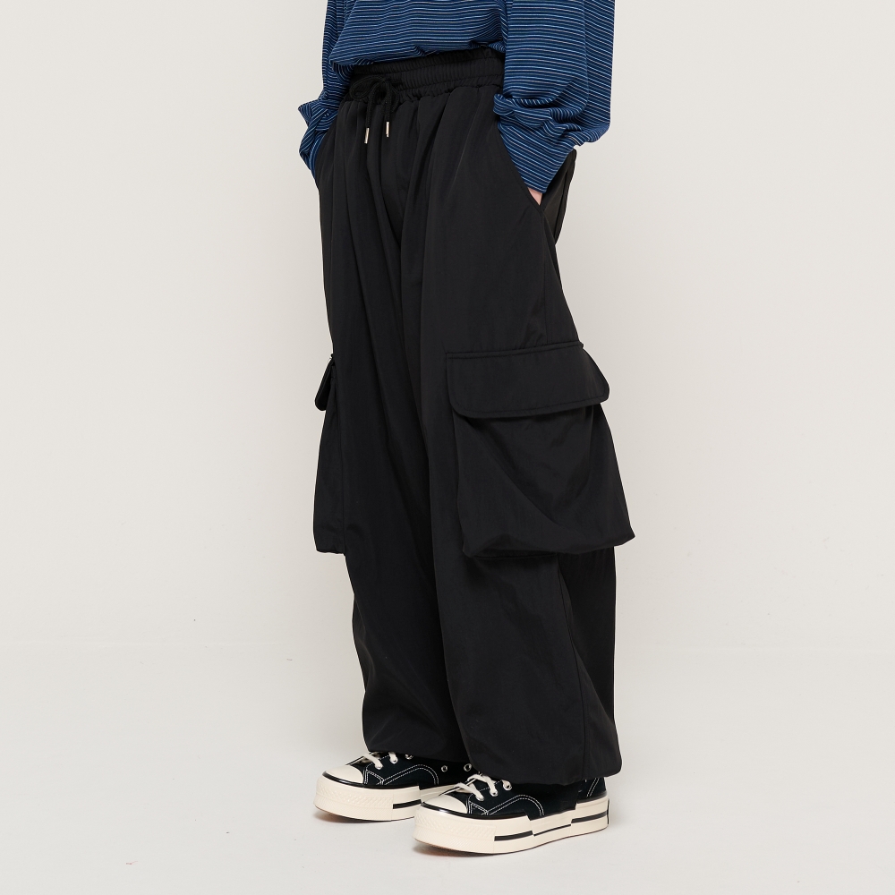 WIND ANORAK NAPPING WIDE CARGO PANTS (BLACK) WIND ANORAK NAPPING WIDE ...