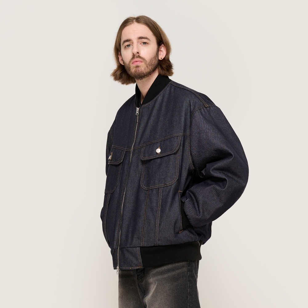 NON-FACE DENIM BLOUSON WORK JUMPER (BLUE) NON-FACE DENIM BLOUSON WORK ...
