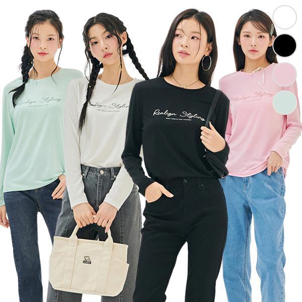 Lettering 프린트 베이직 T-SHIRT/4Color Lettering Print Basic T-SHIRT/4Color - 체이스컬트