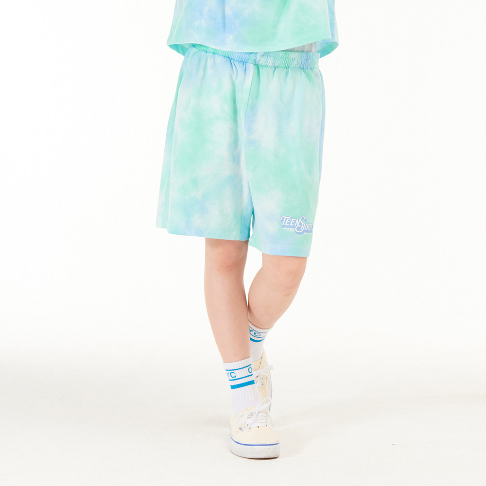 [2color]여아 타이다이 4부 팬츠 [2COLOR]Girl's Tie-Dye 4-Part Pants - 오션스카이