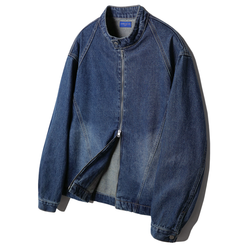 앨빈클로 워시드 차이나 카라 스냅 절개 데님 바이커 자켓 DLX1276 (2 COLOR) ALVINCLO WASHED CHINA ...