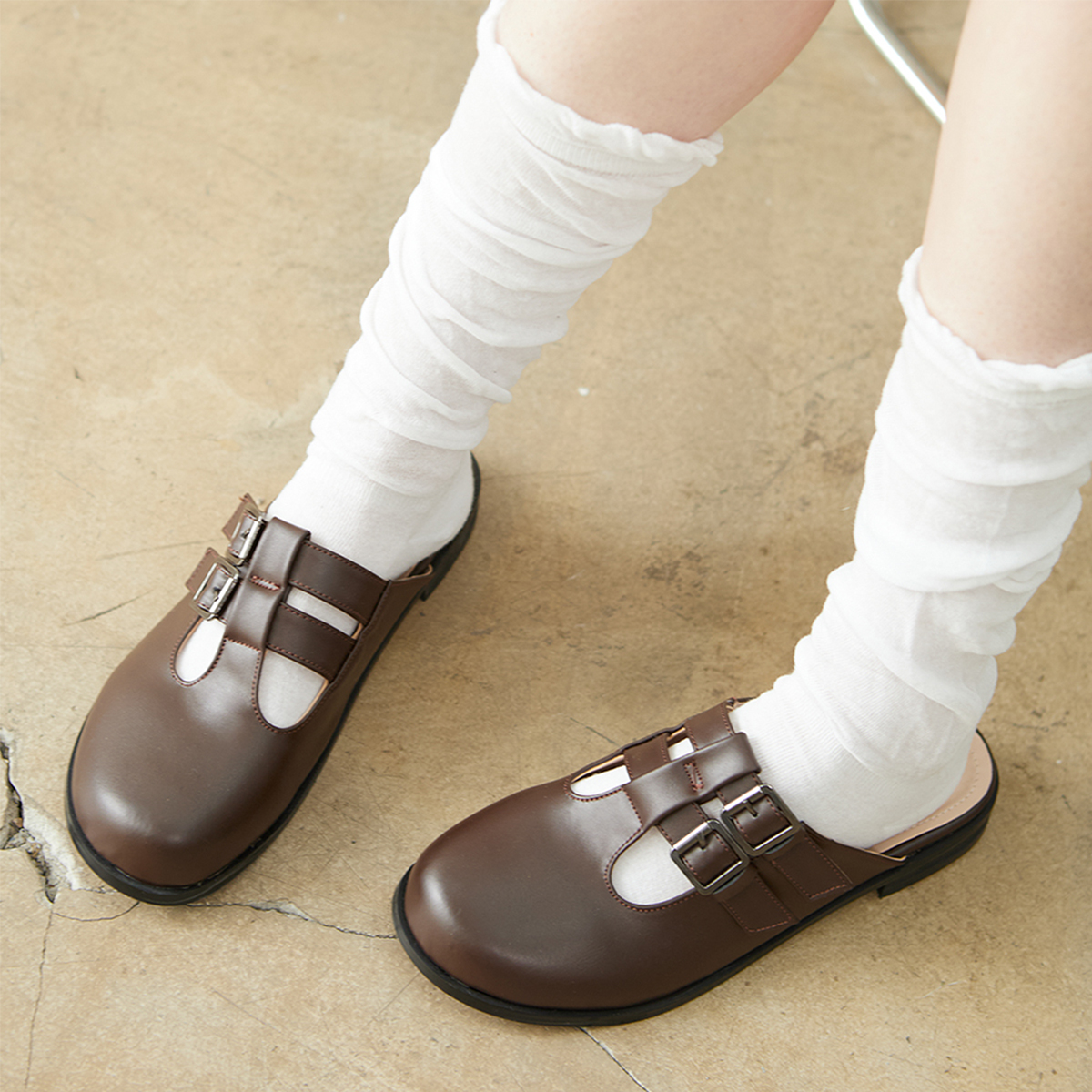 2cm 투 버클 라운드 블로퍼 켄달(CW0086BR) 2cm two buckle round bloafer KENDAL ...