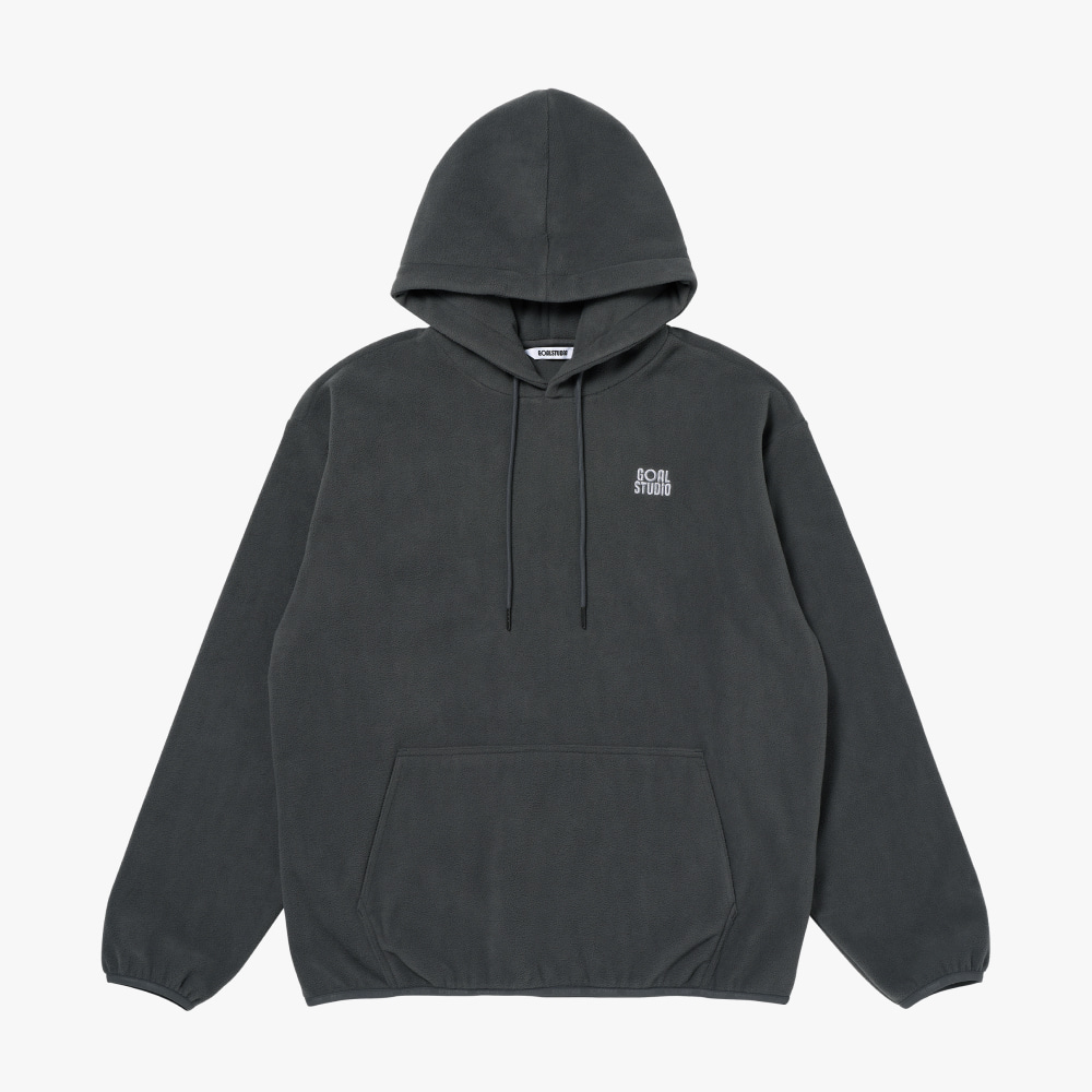 ESSENTIAL MICROFLEECE HOODIE-CHARCOAL ESSENTIAL MICROFLEECE HOODIE - 골스튜디오