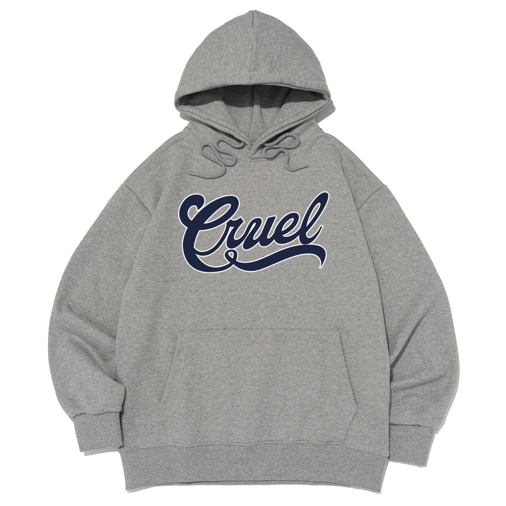 [기모선택] CRUEL LOGO HOOD T-SHIRT (GRAY) CRUEL LOGO HOOD T-SHIRT (GRAY ...