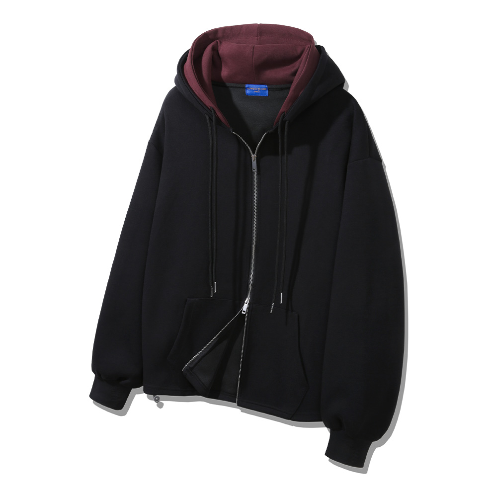 [본딩] 앨빈클로 이중 배색 오버핏 투웨이 후드집업 DLX2990 (3 COLOR) ALVINCLO DOUBLE LAYERED ...