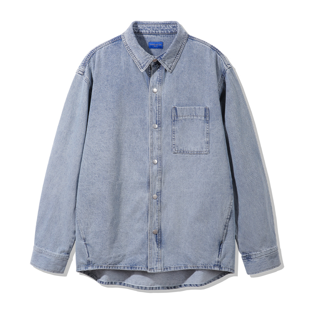 [DE LUXE] 앨빈클로 워시드 데님 오버핏 셔츠 자켓 DLX1277 [DE LUXE] ALVINCLO WASHED DENIM ...